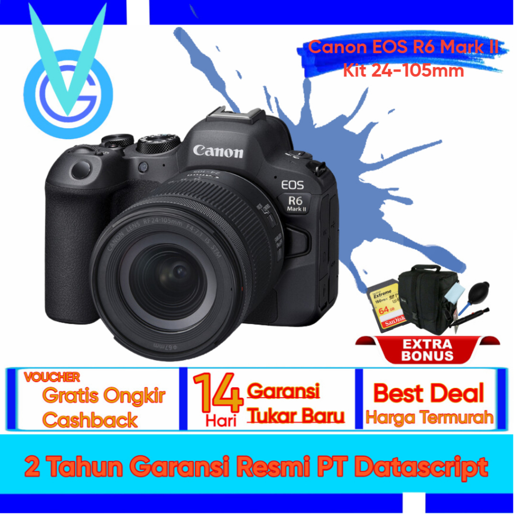 Jual Canon EOS R6II KIt 24-105mm IS STM MIrrorless - Canon R6II Kit ...