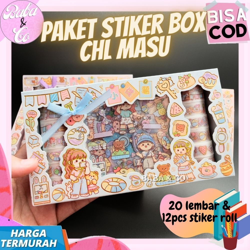 Jual 1 BOX STIKER MASU CHL 20 Lembar + 12pcs Washitape Roll STICKER ...