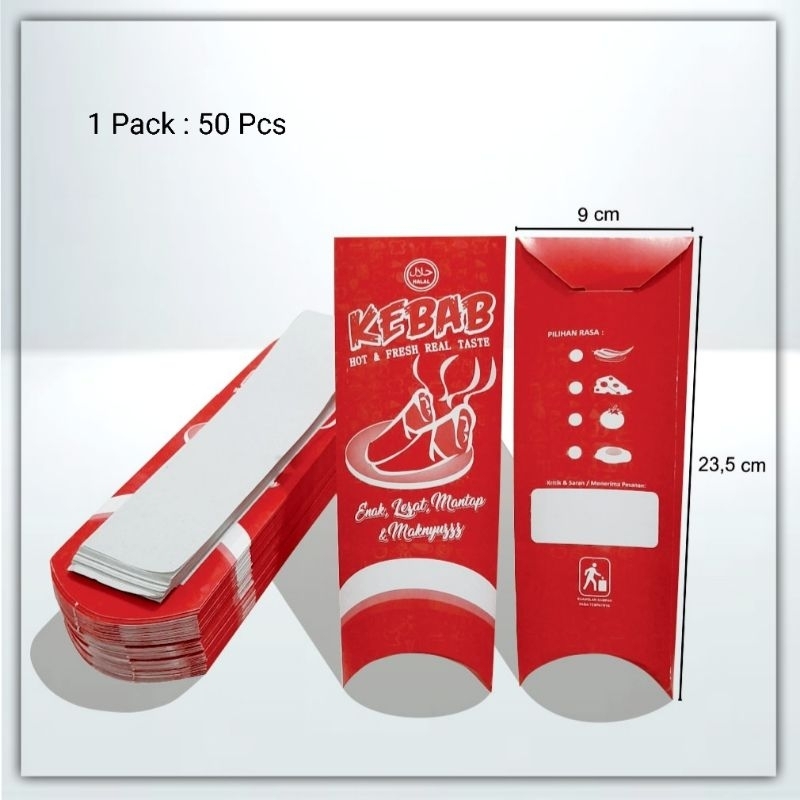 Jual Box Kebab Bungkus Kebab Packing Kebab Besar 1 pack isi 50 pcs ...