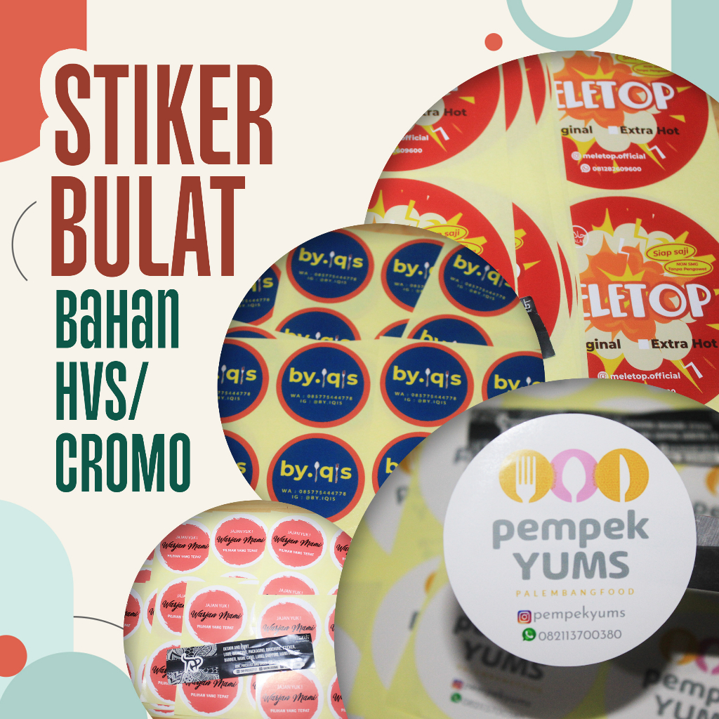 Jual Cetak Stiker Custom Bentuk BULAT | Bikin Stiker berbagai Ukuran ...