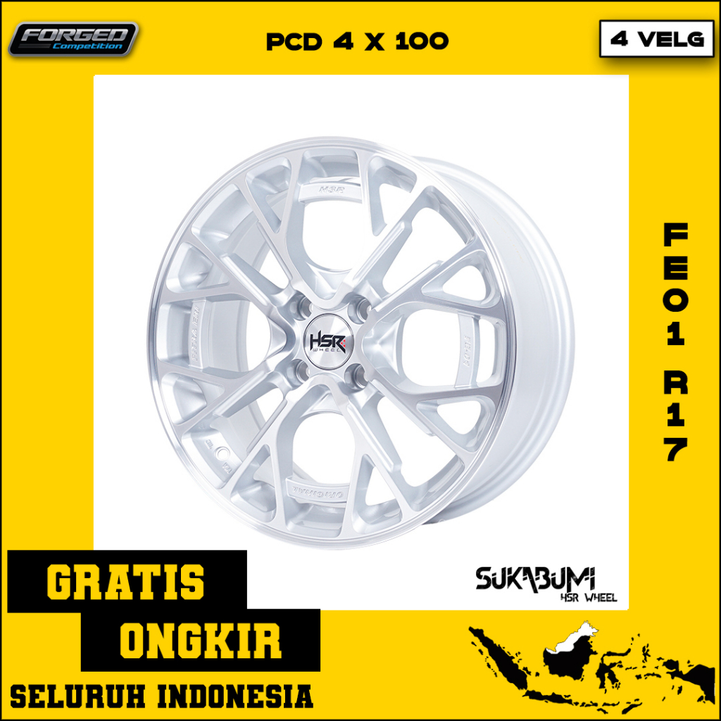 Jual Velg Mobil Racing Ring 17 HSR Wheel Fitra Eri Series Untuk Mobil Honda City, Civic Genio ...