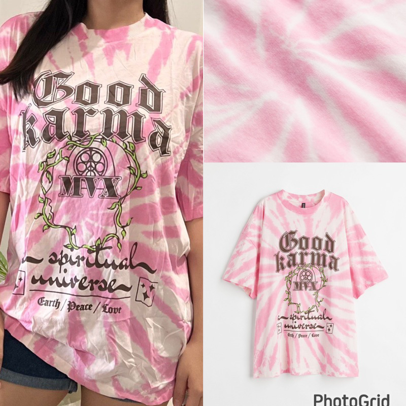 Jual Oversized T-shirt in soft, printed cotton jersey by hnm | Shopee ...