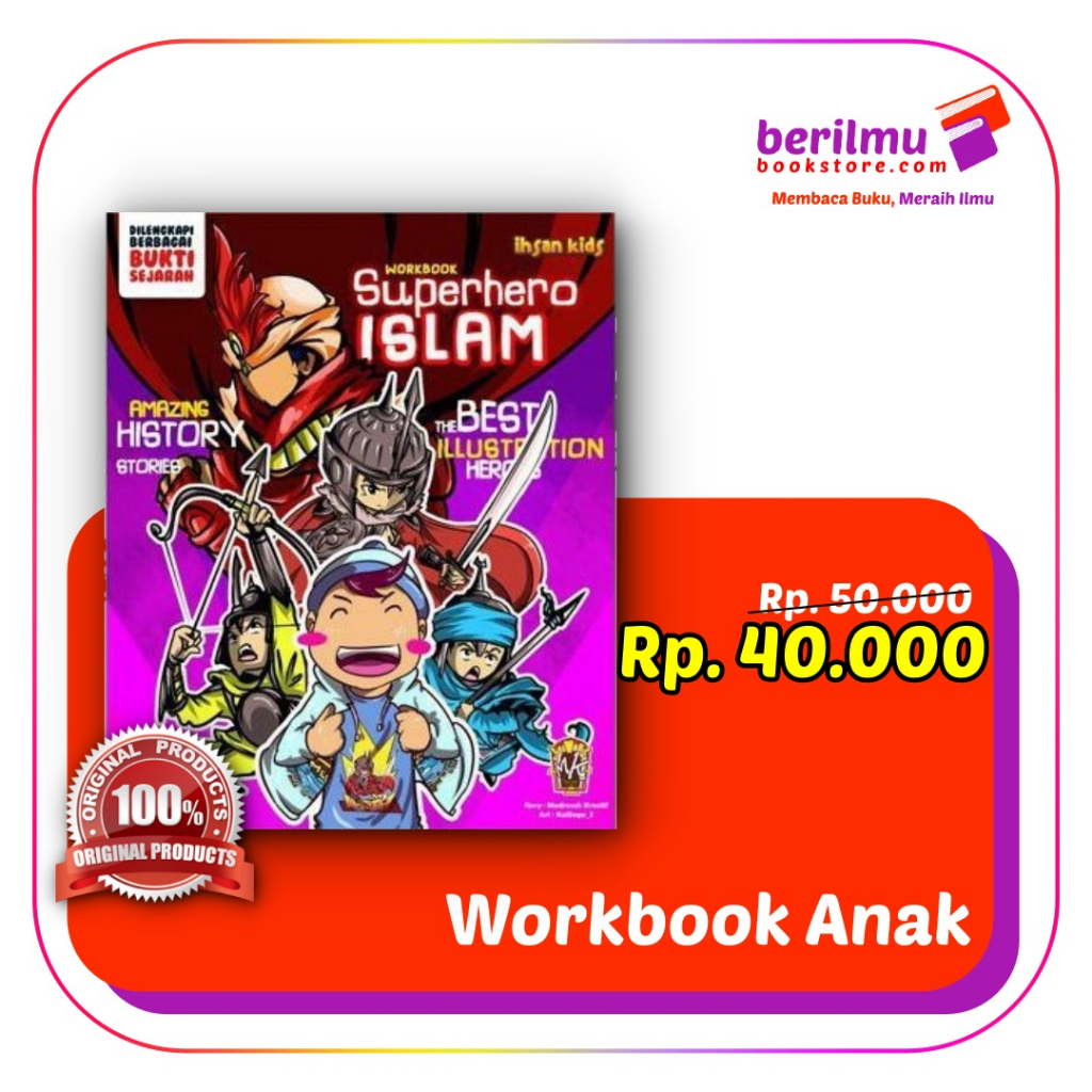 Jual Workbook SUPERHERO ISLAM | Buku Aktivitas Anak | 100% Buku Original | Soft Cover | Penulis ...