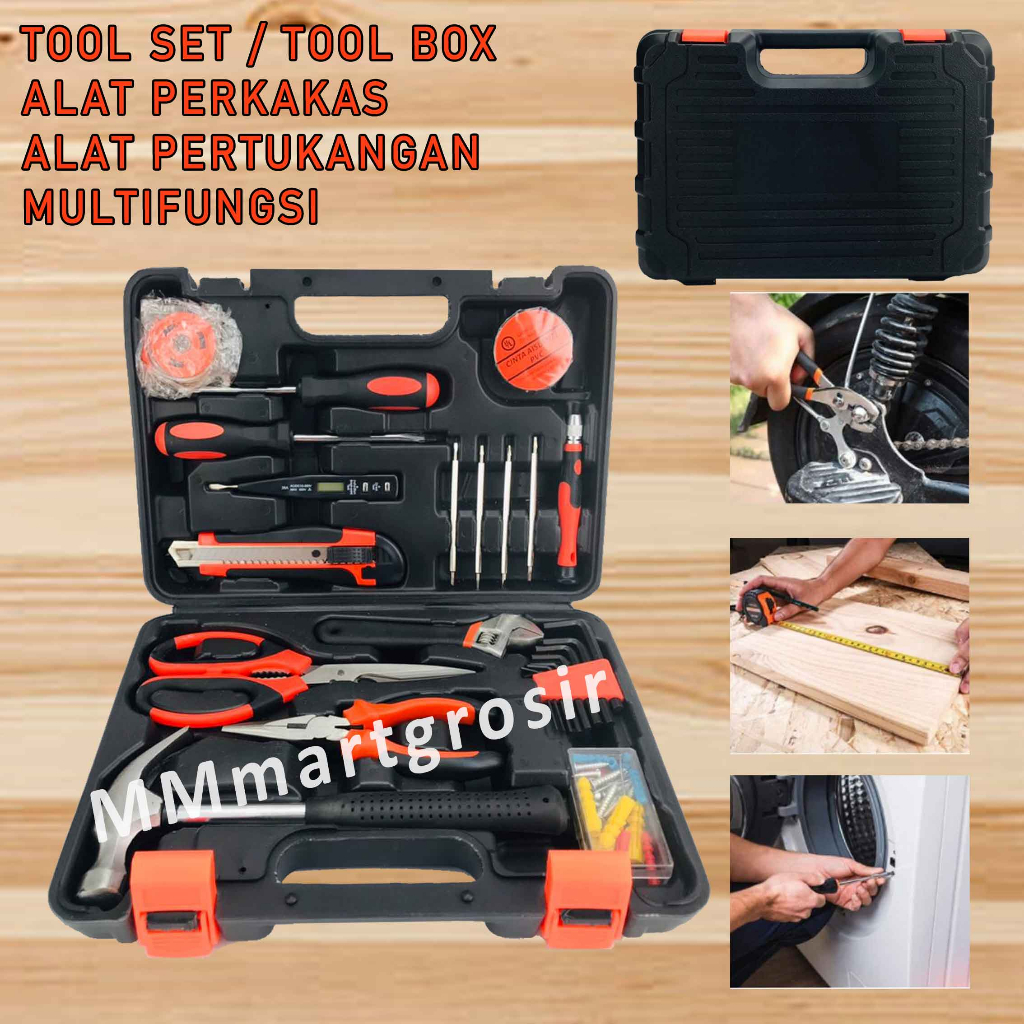 Jual Tool Box / Perkakas Tukang / Alat Pertukangan Sedang / Tool 1 Set ...