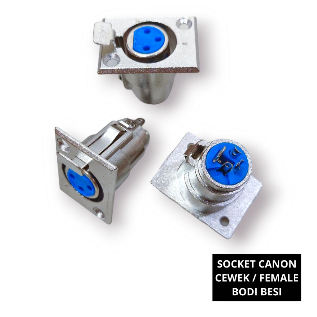 Jual Socket Canon Cewek Besi XLR body Chasis Besi Female Soket Bodi ...
