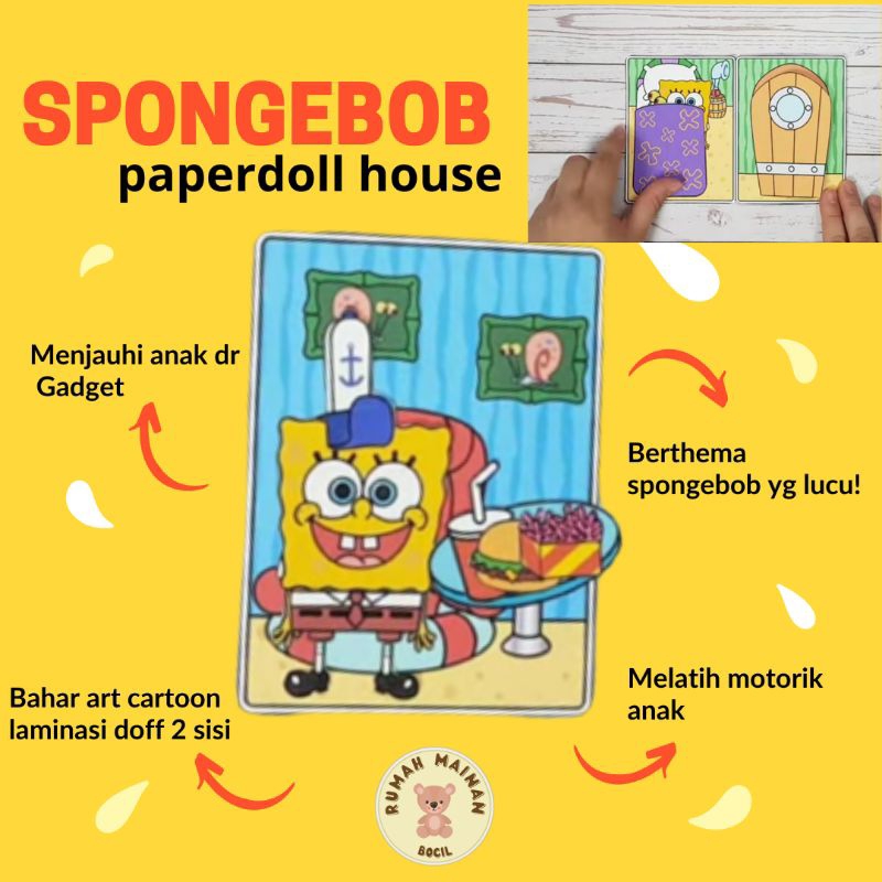 Jual (NEW) SPONGEBOB PAPER DOLL QUIET BOOK TOCA BOCA BUSY BOOK ...