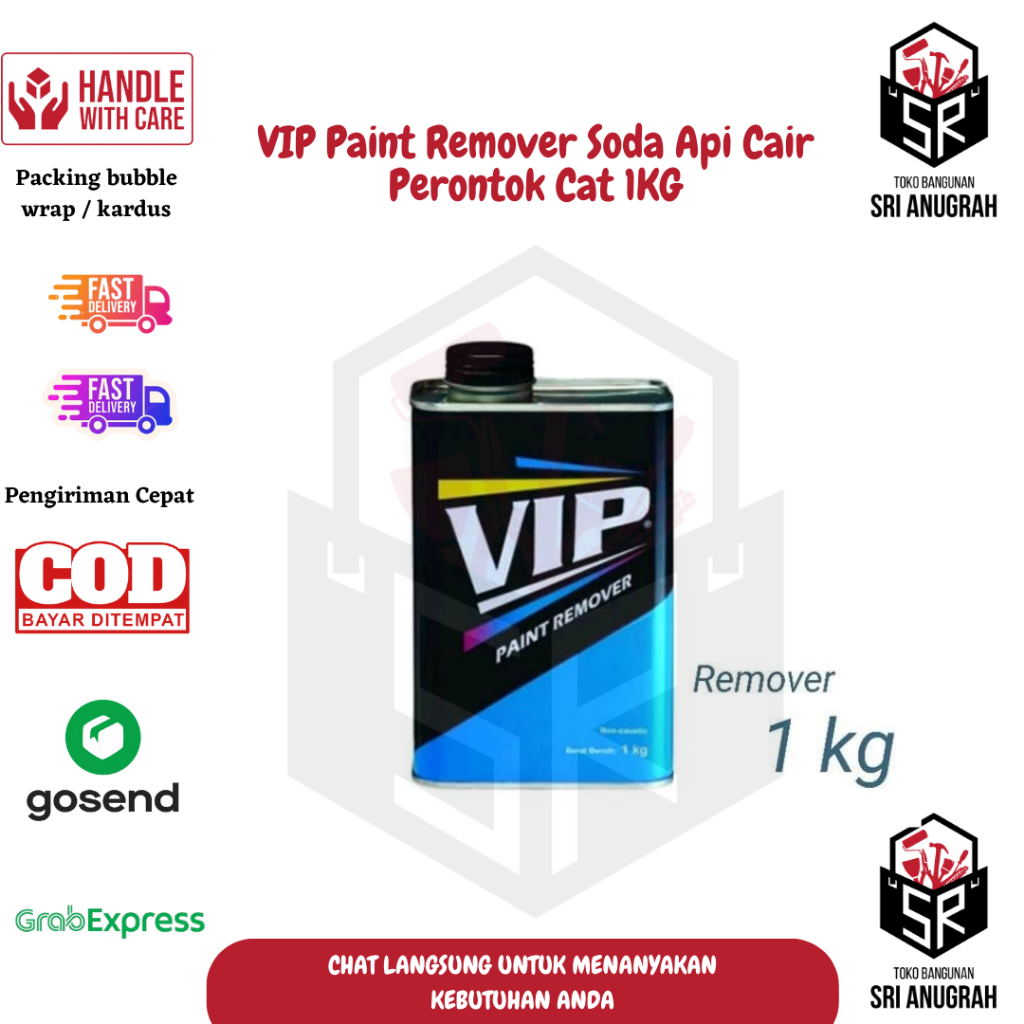 Jual VIP Paint Remover Soda Api Cair Perontok Cat 1KG | Shopee Indonesia