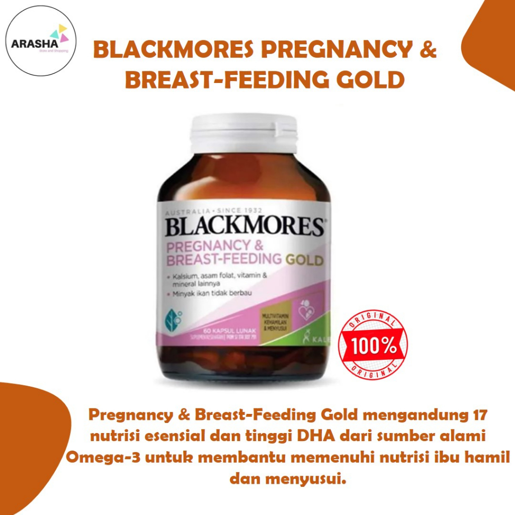 Jual BLACKMORES PREGNANCY BREAST FEEDING GOLD 60 KAPSUL Suplemen ...