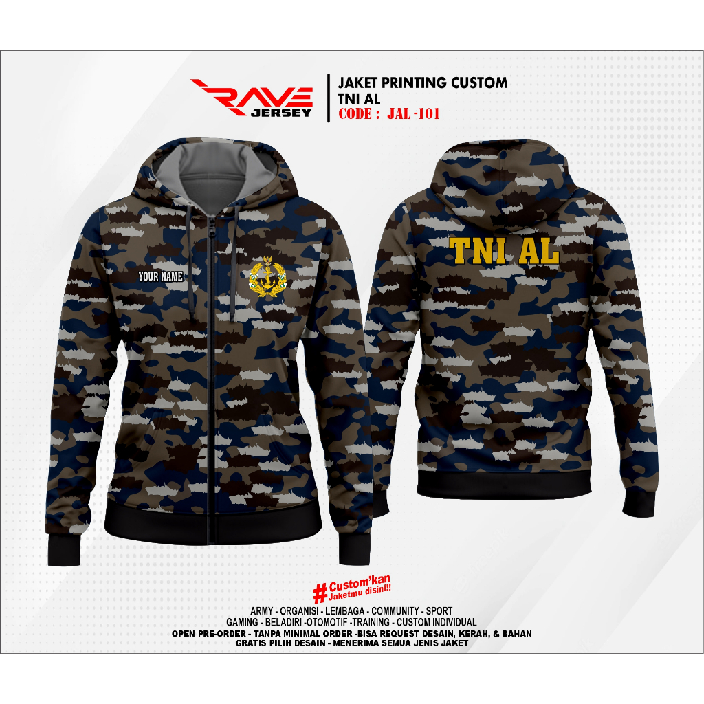 Jual JAKET LORENG TNI AL ANGKATAN LAUT ARMY FULL PRINTING SUBLIM CUSTOM ...