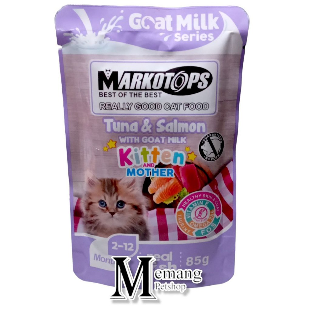 Jual Markotops 85gram Tuna Salmon Mother Kitten Makanan Anak Kucing ...