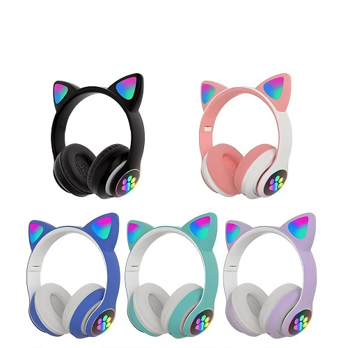 Jual [PAKET LENGKAP] Headphone Bluetooth Bando CAT EAR STN 28 ...