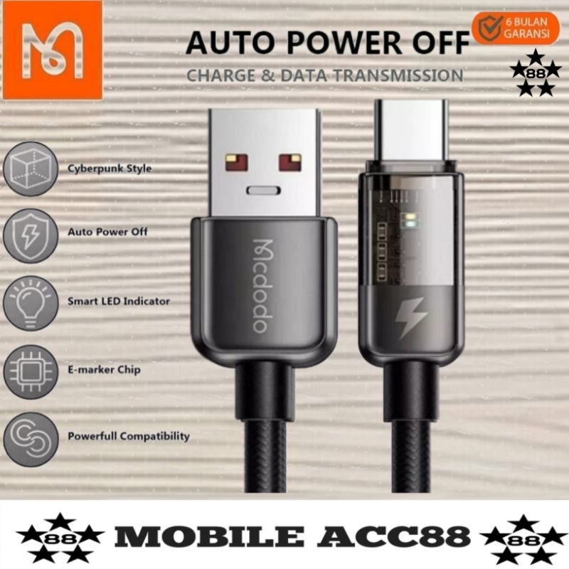 Jual Mcdodo CA-3150 Kabel Transparent Auto Power Off Type C Charger ...