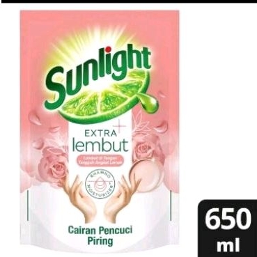 Jual sabun cuci piring gelas sunlight extra lembut di tangan 650ml ...