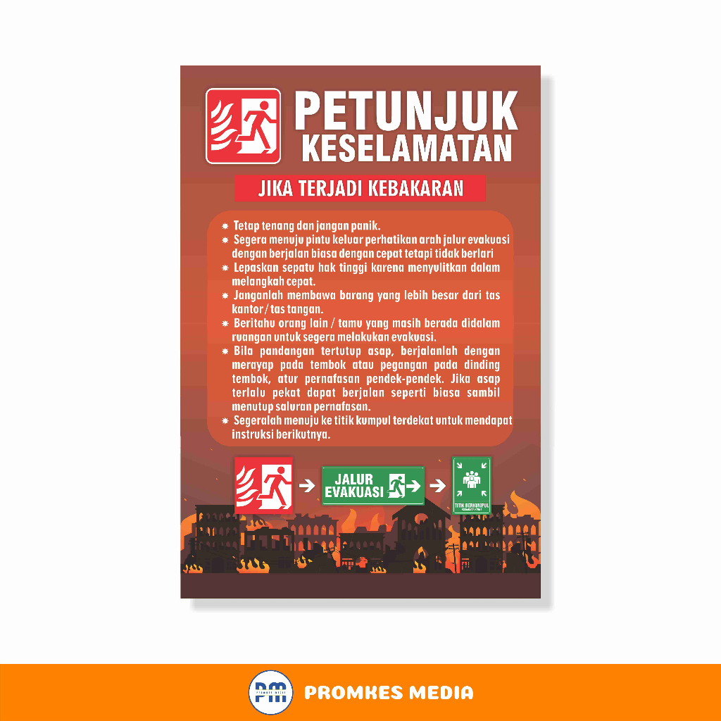 Jual Poster Keselamatan Kebakaran, Poster K3, Petunjuk Kebakaran ...