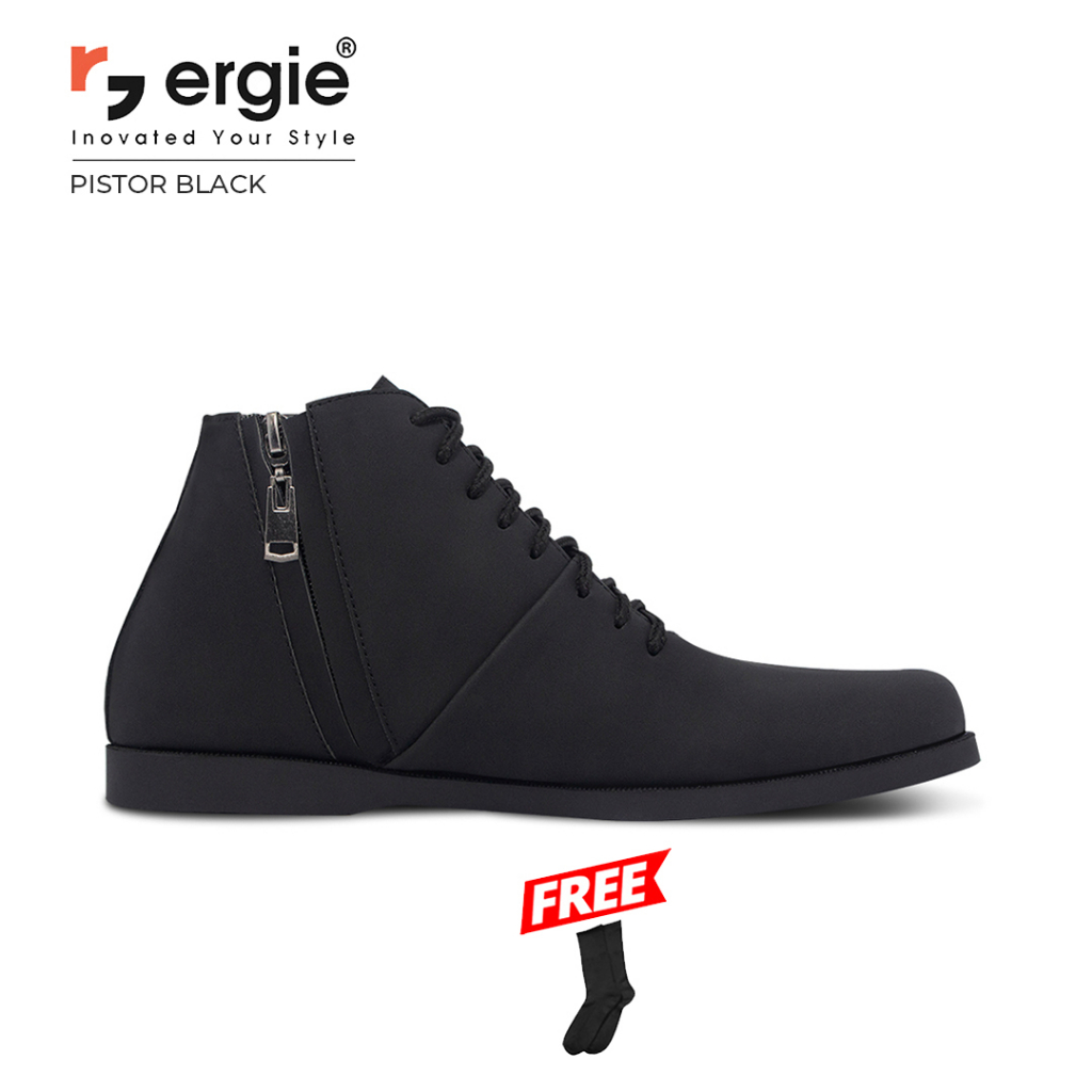 Jual Sepatu Boot Pria Casual Hitam Premium Original Ergie Pistor ...