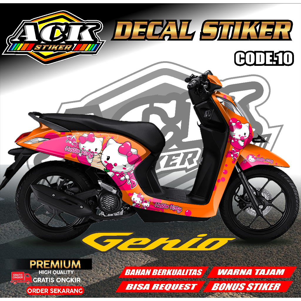 Jual DECAL STICKER FULLBODY HONDA GENIO / DECAL MOTOR GENIO KODE ACK 10 ...