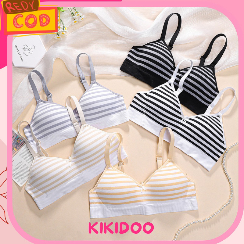 Jual Kikidoo Bra Wanita Remaja Tanpa Kawat Stripe Nyaman Dipakai B35 ...