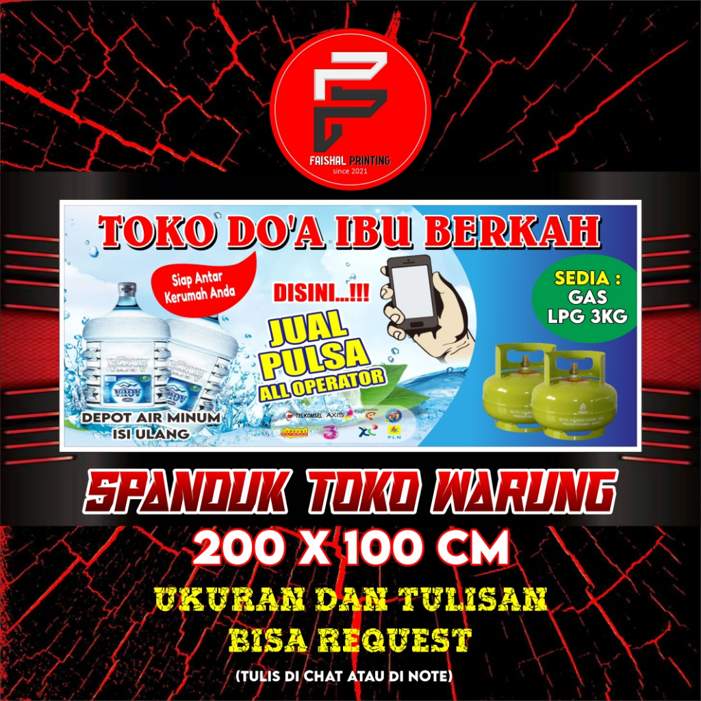 Jual Spanduk Toko Gas / Banner Warung Air Isi Ulang / Spanduk Ukuran 2 ...