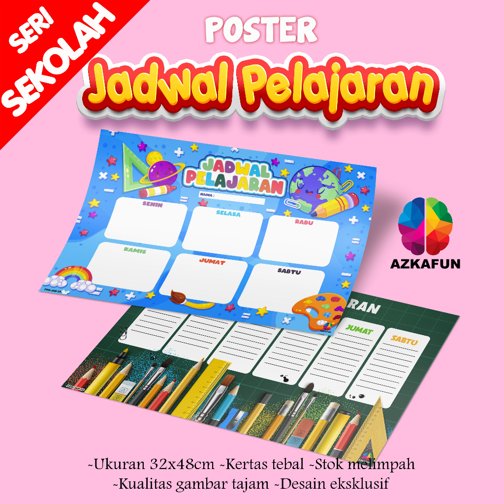 Jual Poster JADWAL PELAJARAN SEKOLAH - poster jadwal pelajaran sekolah ...