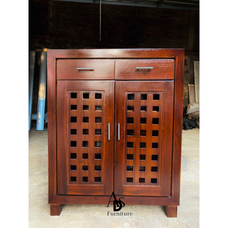 Jual lemari sepatu rak sepatu kayu jati cabinet sepatu lemari rak ...