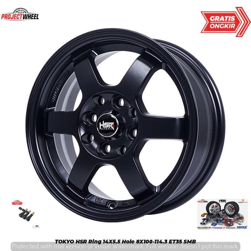 Jual Velg Mobil R14 Wuling Air Ev TOKYO HSR R14X55 H8X100-114,3 ET35 ...