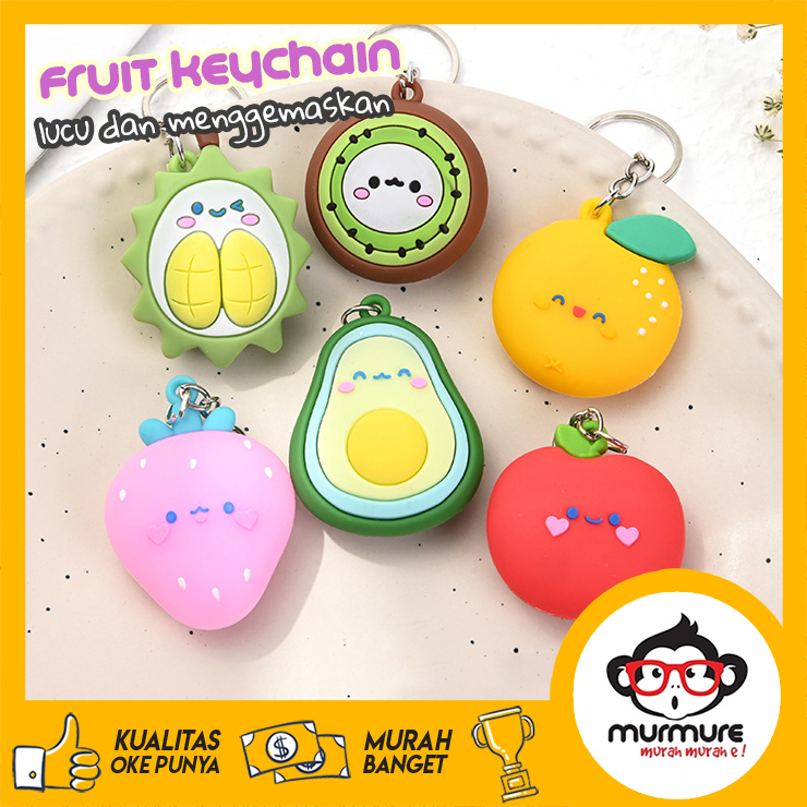Jual MURMURE | GANTUNGAN KUNCI BUAH ALPUKAT STRAWBERRY AVOCADO KIWI APEL APPLE DURIAN LUCU FRUIT ...