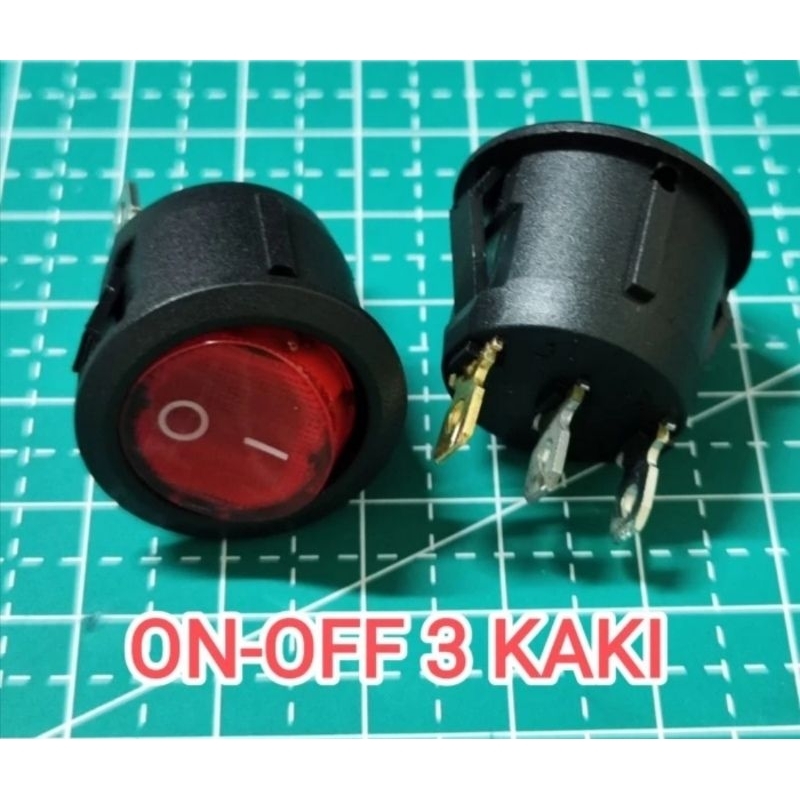 Jual Saklar Switch Bulat ON-OFF 3Pin With Lamp/Rocker Swich(Harga ...