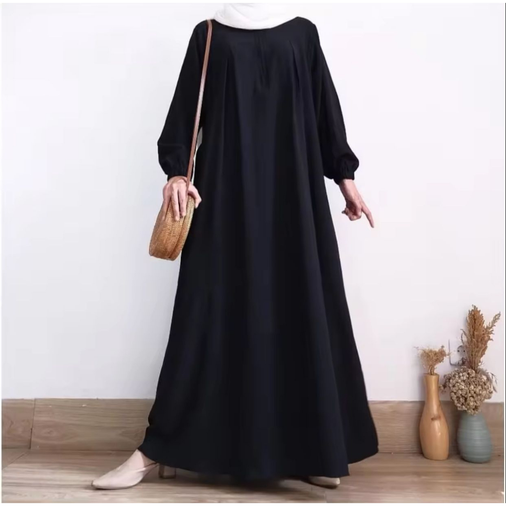 Jual Others Gamis Jumbo Busui Basic Abaya Dress Bahan Crinkle Gamis Kondangan Gamis Simple ...
