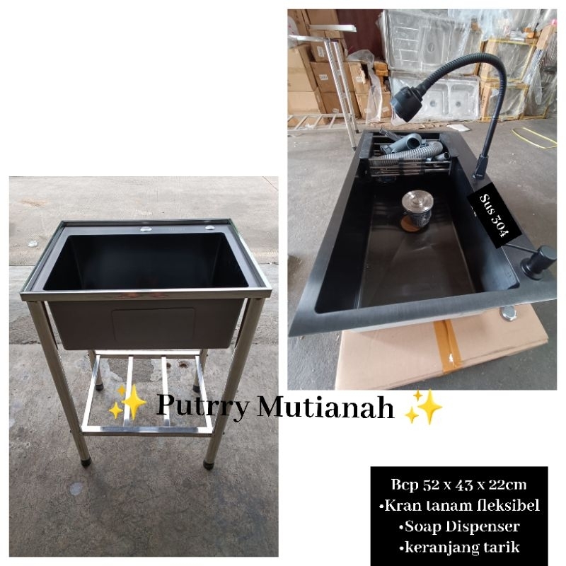 Jual PROMO wastafel portable uk 52*43cm kitchen sink termurah bak cuci ...