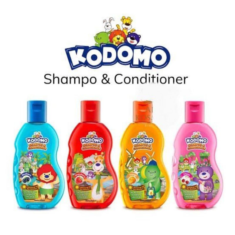 Jual KODOMO SHAMPOO & CONDITIONER Kids Murah Isi 200 ml ukuran besar/Aroma strawberry/ Blueberry ...