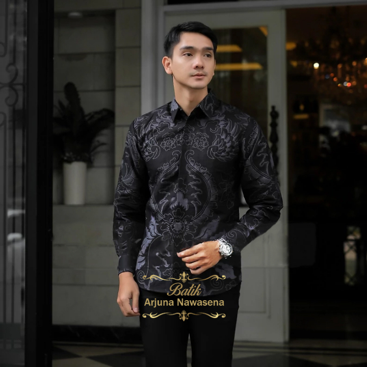 Jual kemeja batik pria baju lengan panjang Slimfit Atasan Kondangan ...