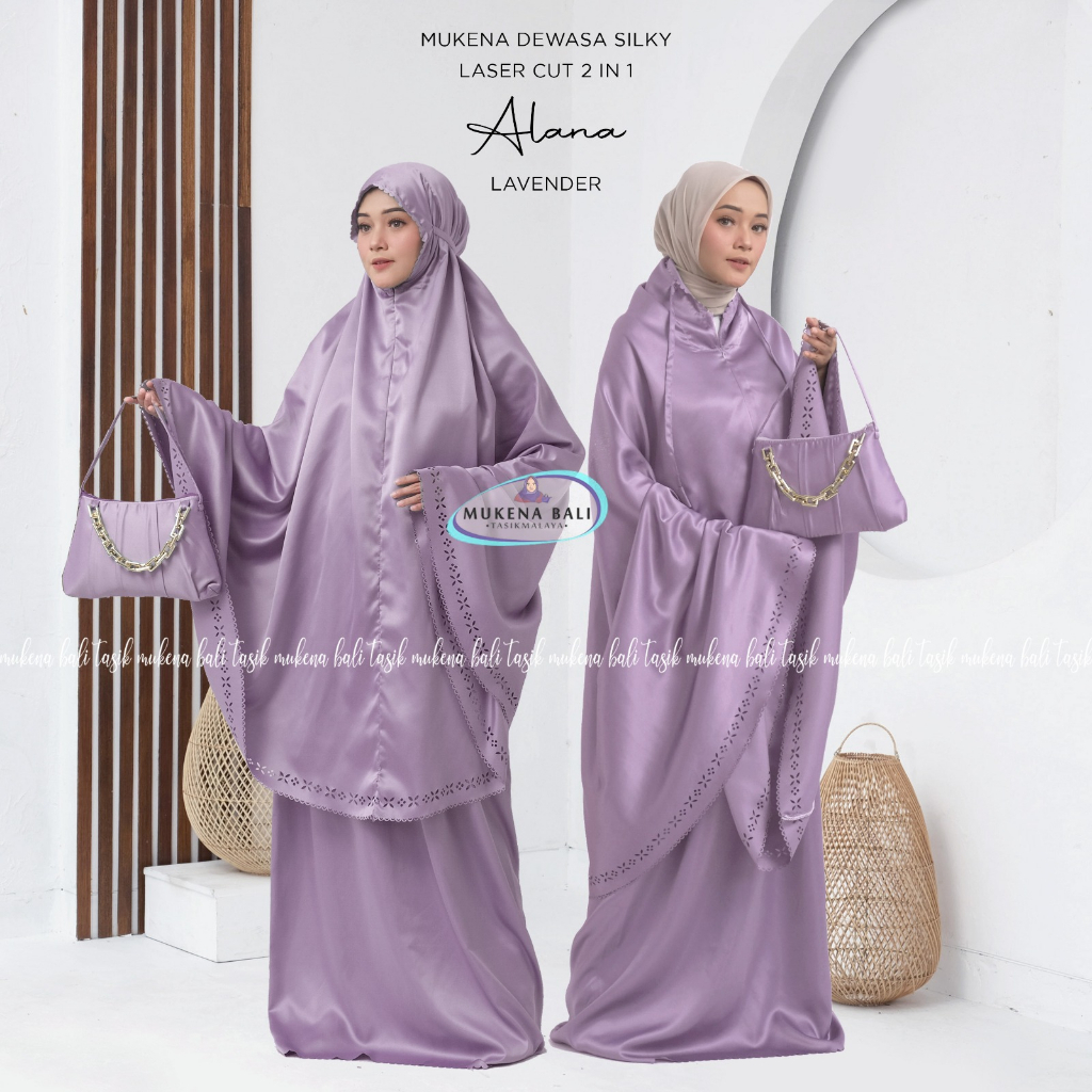 Jual MUKENA BALI TASIK - MUKENA DEWASA SILKY LASER CUT 2 IN 1 POLOS ...