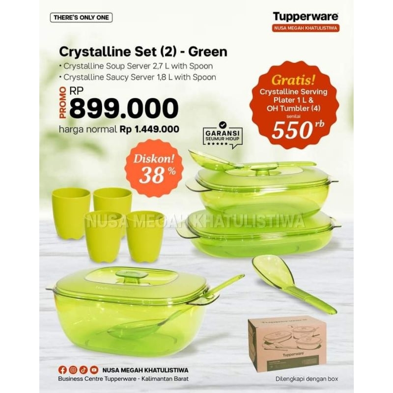 Jual royale crystalline set tupperware hijau | Shopee Indonesia