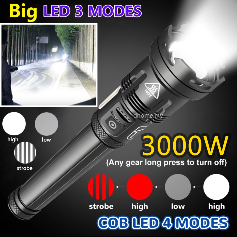 Jual Senter LED Super Terang Jarak Jauh 90000 Lumens Ori Waterproof ...