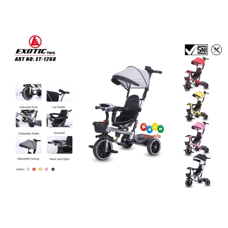 Jual Sepeda Anak Roda Tiga / Tricycle Exotic ET-1268 / Sepeda Stroller ...
