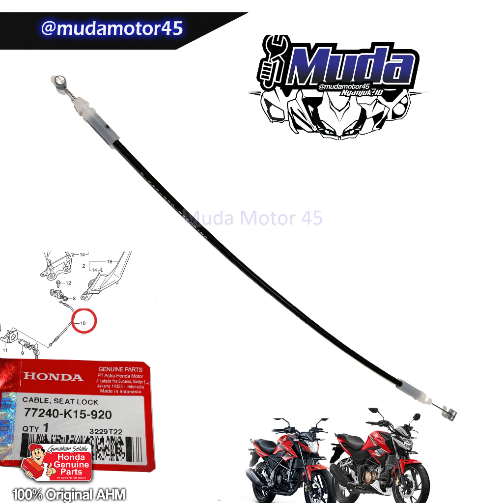 Jual KABEL PENGUNCI JOK BELAKANG CB150R 77240-K15-920 CB 150 K15G K15M ...