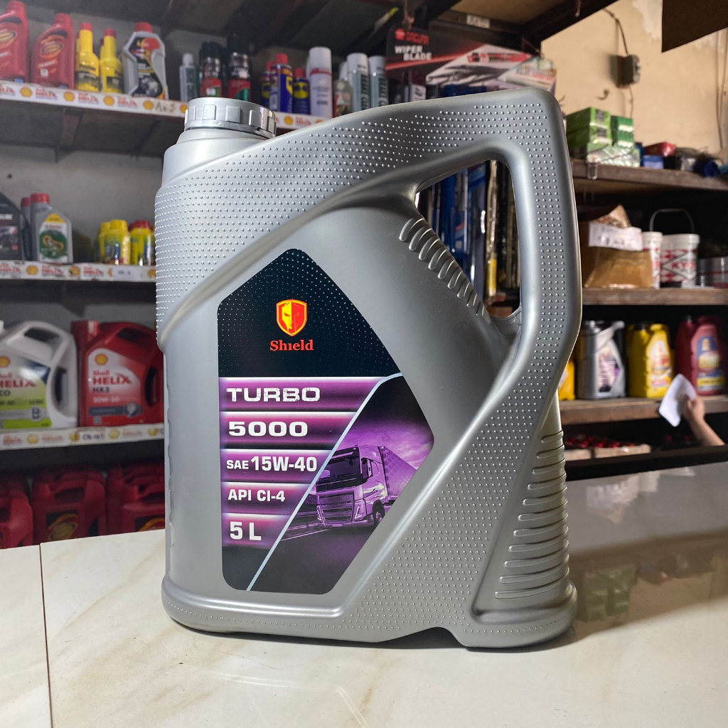 Jual OLI MESIN MOBIL SHIELD TURBO 5000 SAE 15W-40 API CI-4 5L | Shopee Indonesia