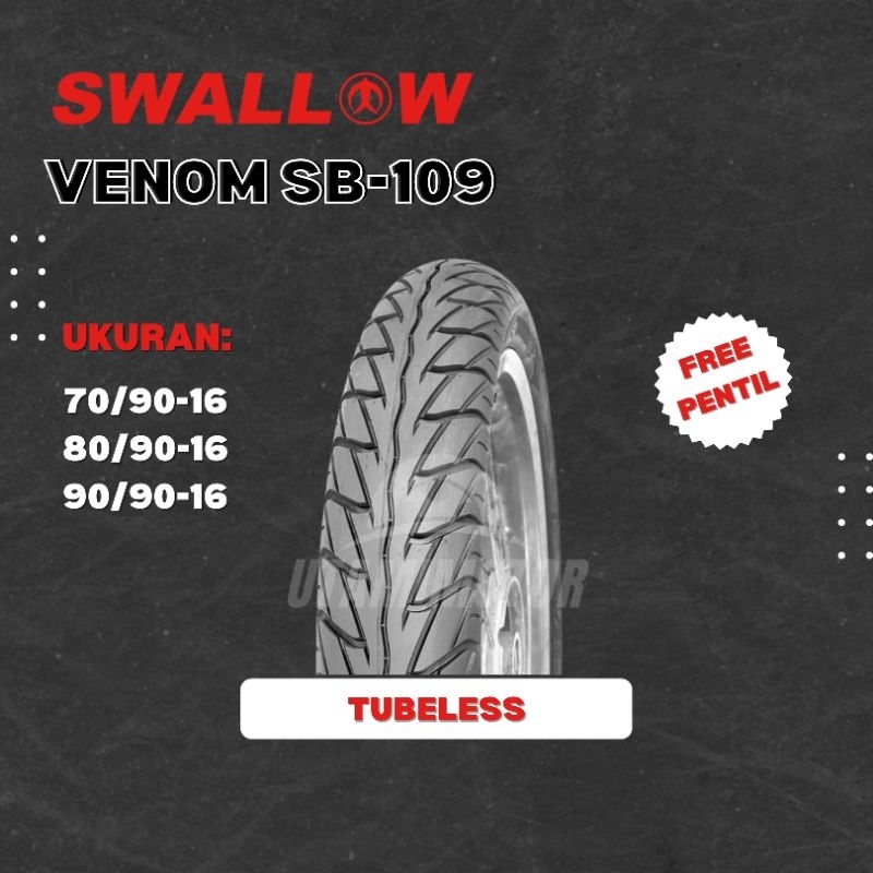 Jual BAN MOTOR SWALLOW VENOM SB-109 RING 16 70/90-16 80/90-16 90/80-16 ...