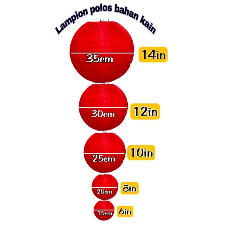 Jual Lampio kain polos Merah Putih lampion merah putih polos | Shopee ...