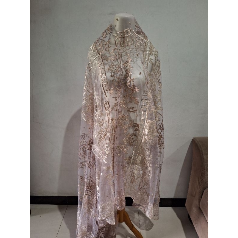 Jual Kain Bahan Brokat tulle paris Bordir asli import High Quality ...