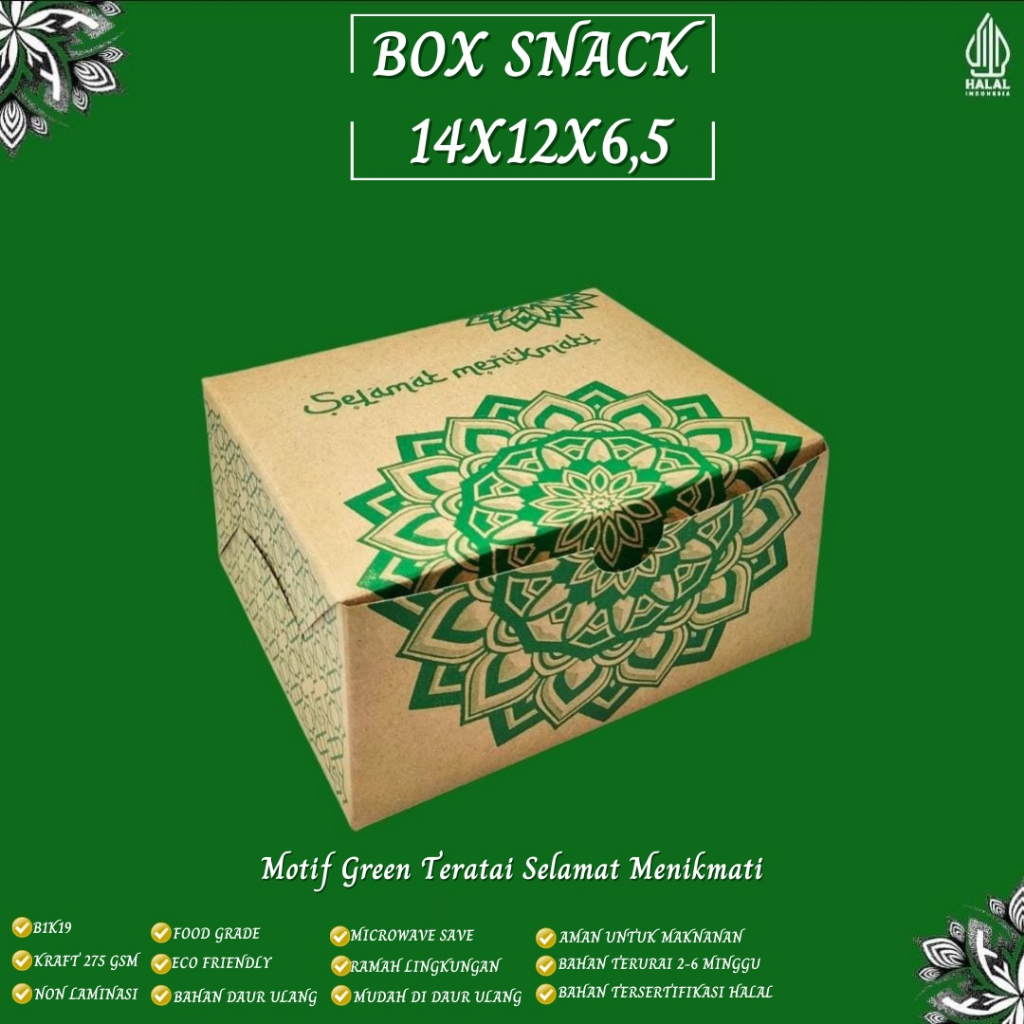Jual Snack Box 12x14 / Dus Kue / Kotak Kue / Dus Kue / Dus Snack 12x14 ...