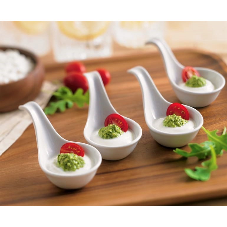 Jual ONYX CANAPE SPOON / SENDOK CANAPE 3.5 INCH IVORY 70035 | Shopee ...