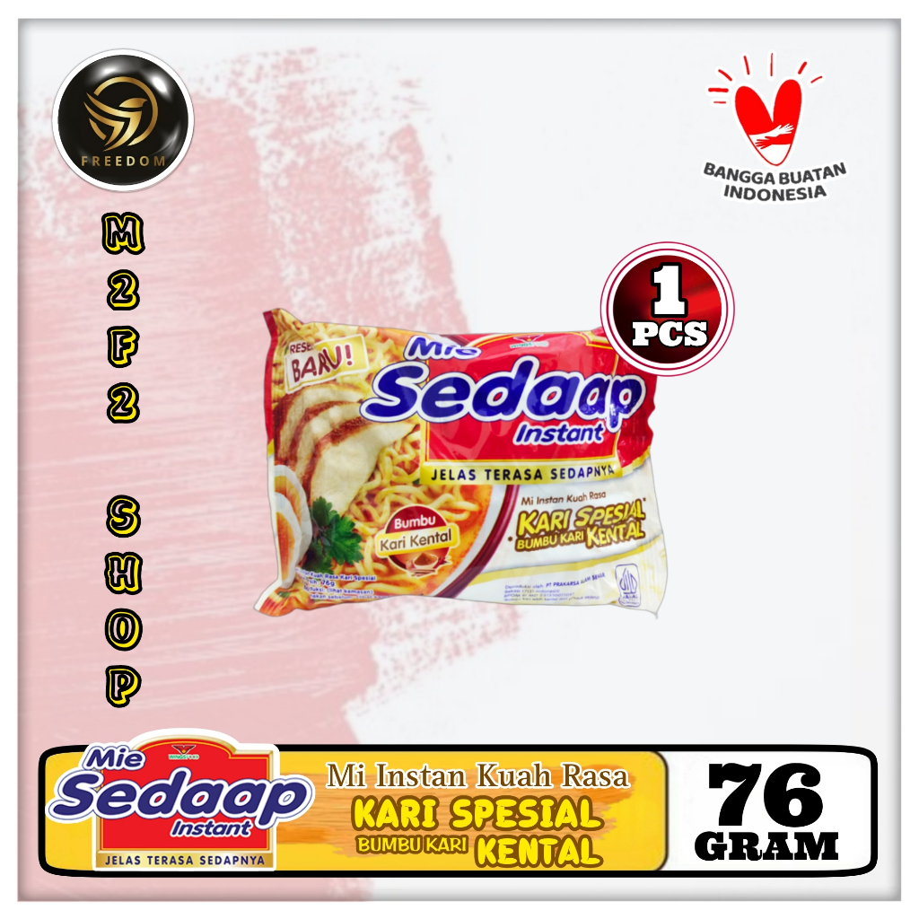 Jual Mie Sedaap Instant Kuah Rasa Kari Spesial Kental | Bag - 76 gr ...