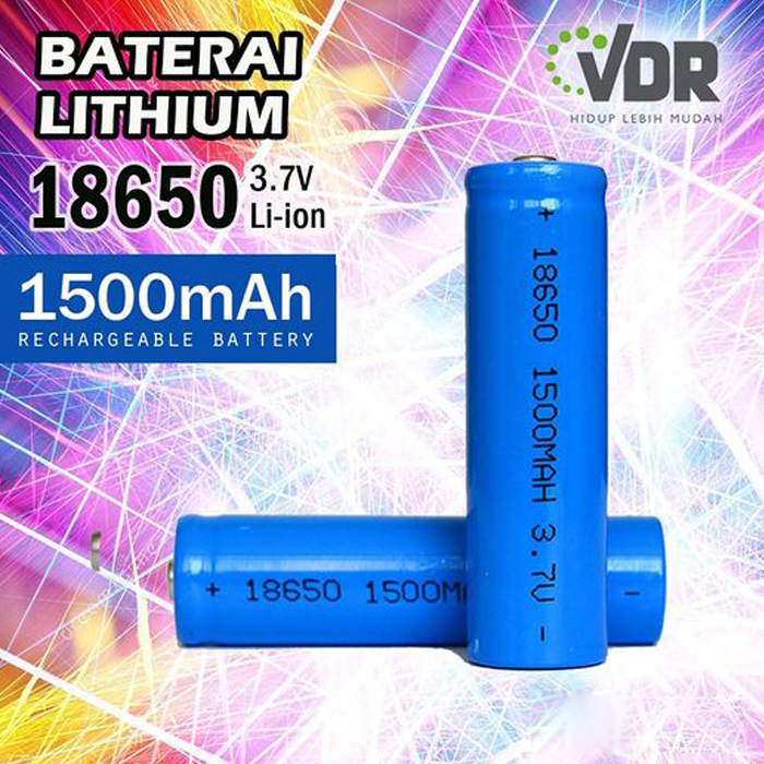 Jual Battery Lithium Vedora VDR 18650 3.7V Rechargeable/Baterai Cas ...