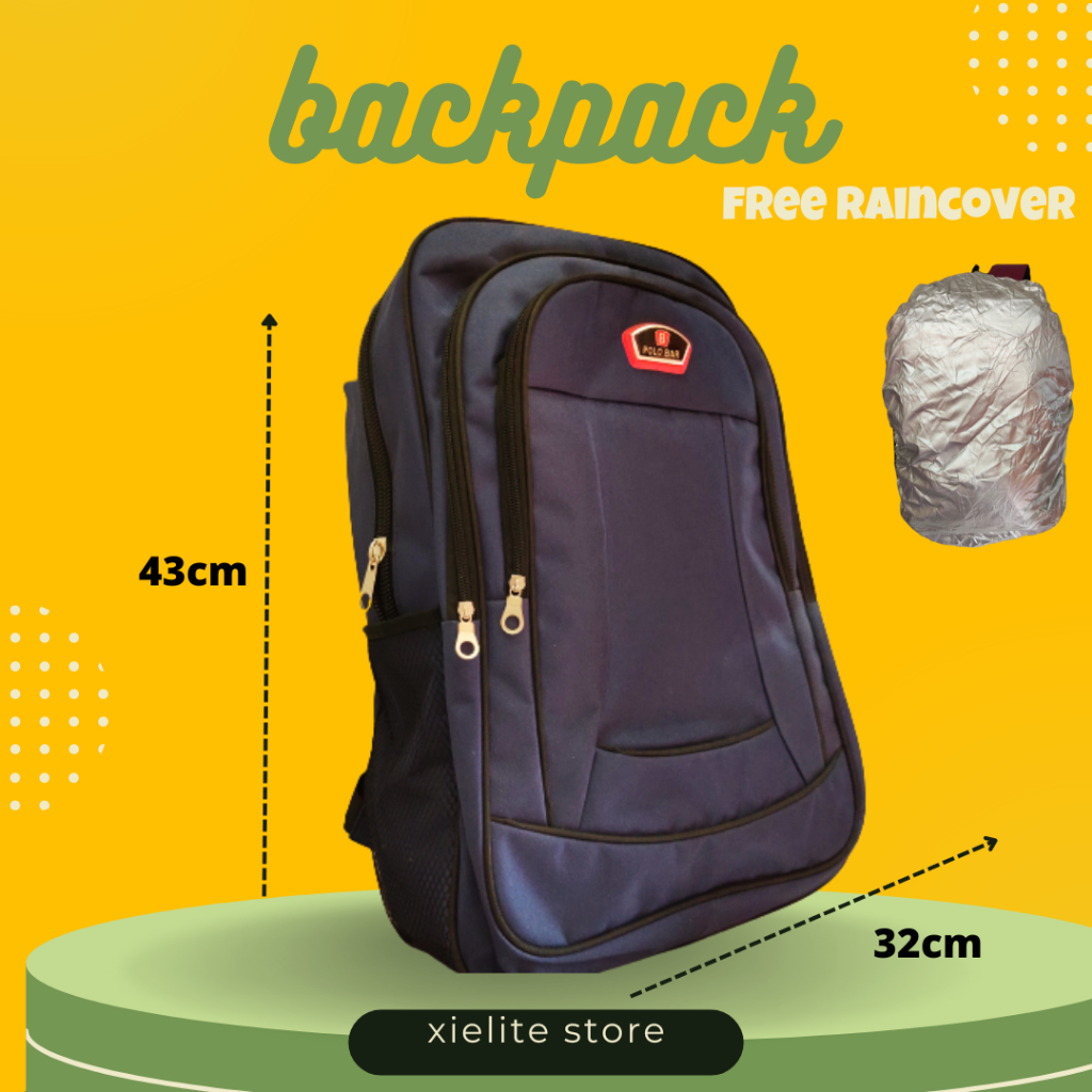 Jual Tas Ransel Polo Free Raincover Ransel Pria Dewasa Tas Sekolah SD ...