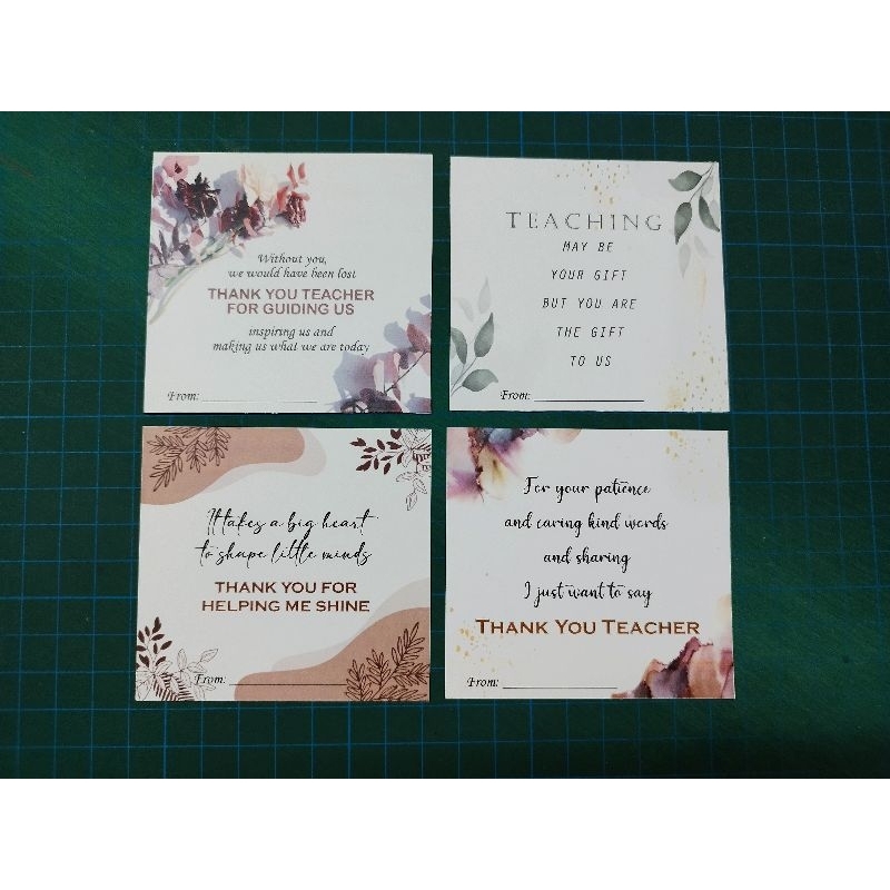 Jual kartu tag thank you teacher text 20 pcs mix 4 motif | Shopee Indonesia