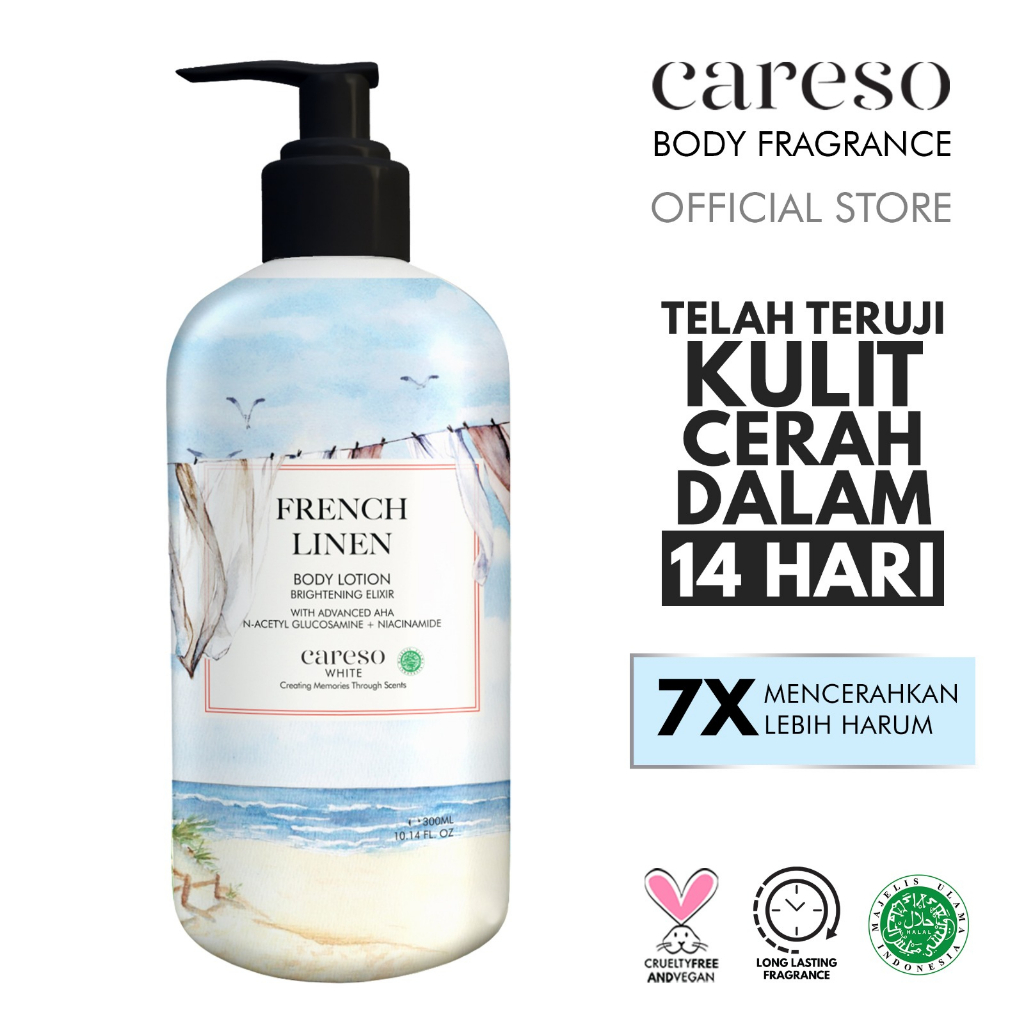 Jual CARESO - Body Lotion - French Linen 300ML | Shopee Indonesia
