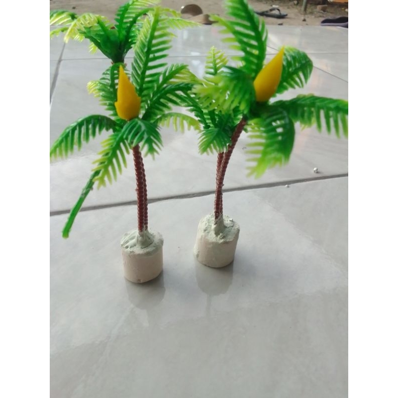 Jual Tanaman plastik Hiasan aquarium /Pohon plastik kelapa/Bunga ...