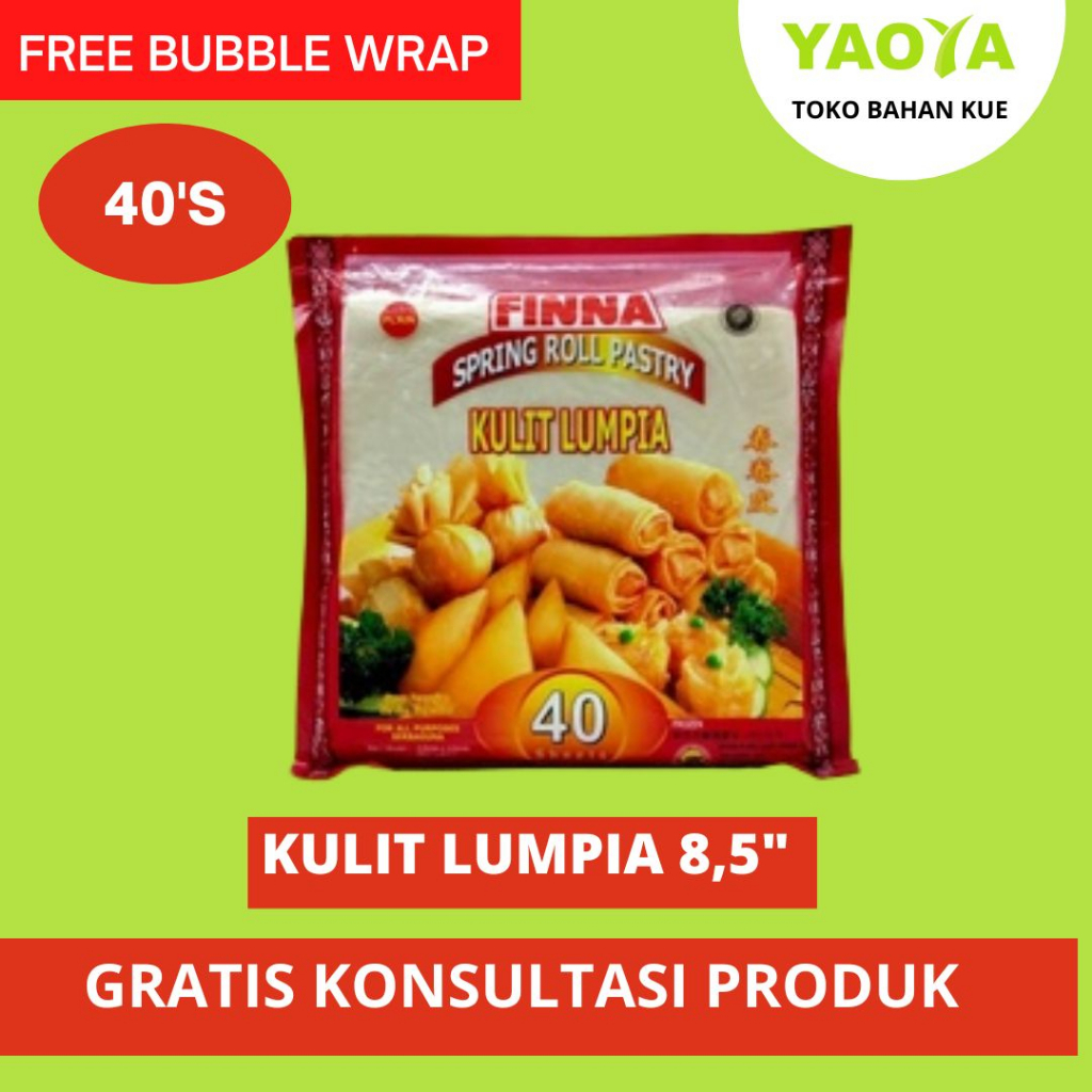 Jual FINNA KULIT LUMPIA 8.5" 40 SHEET | Shopee Indonesia