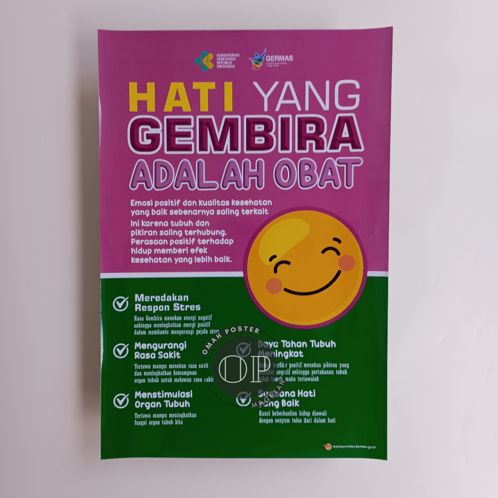 Jual Poster Hati yang Gembira Adalah Obat - Poster Farmasi - Germas ...